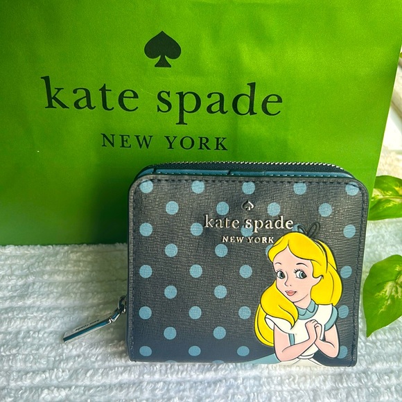 kate spade | Bags | Kate Spade Disney Alice In Wonderland Blue Bifold ...